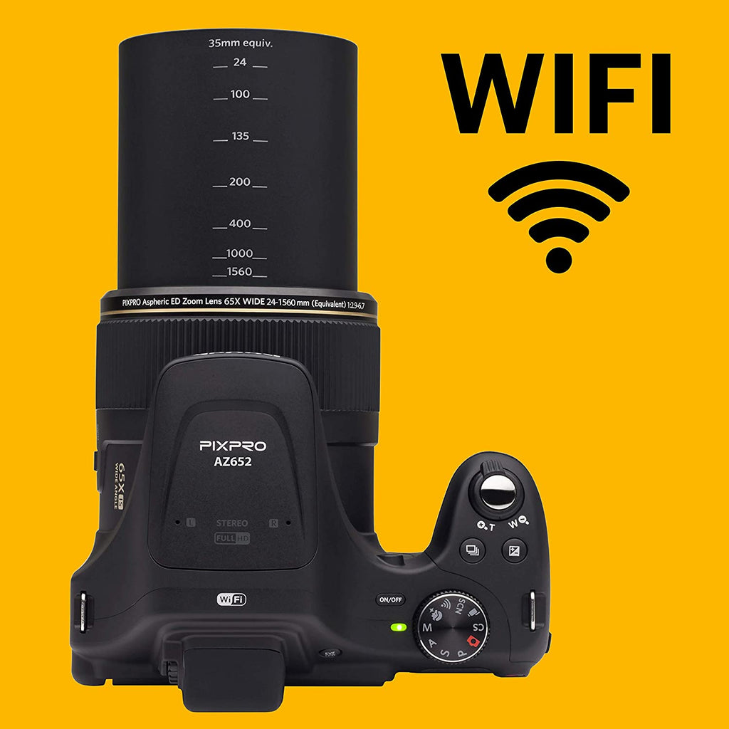 Kodak PIXPRO AZ652 Black 20MP Digital Camera with 65x Optical Zoom ...