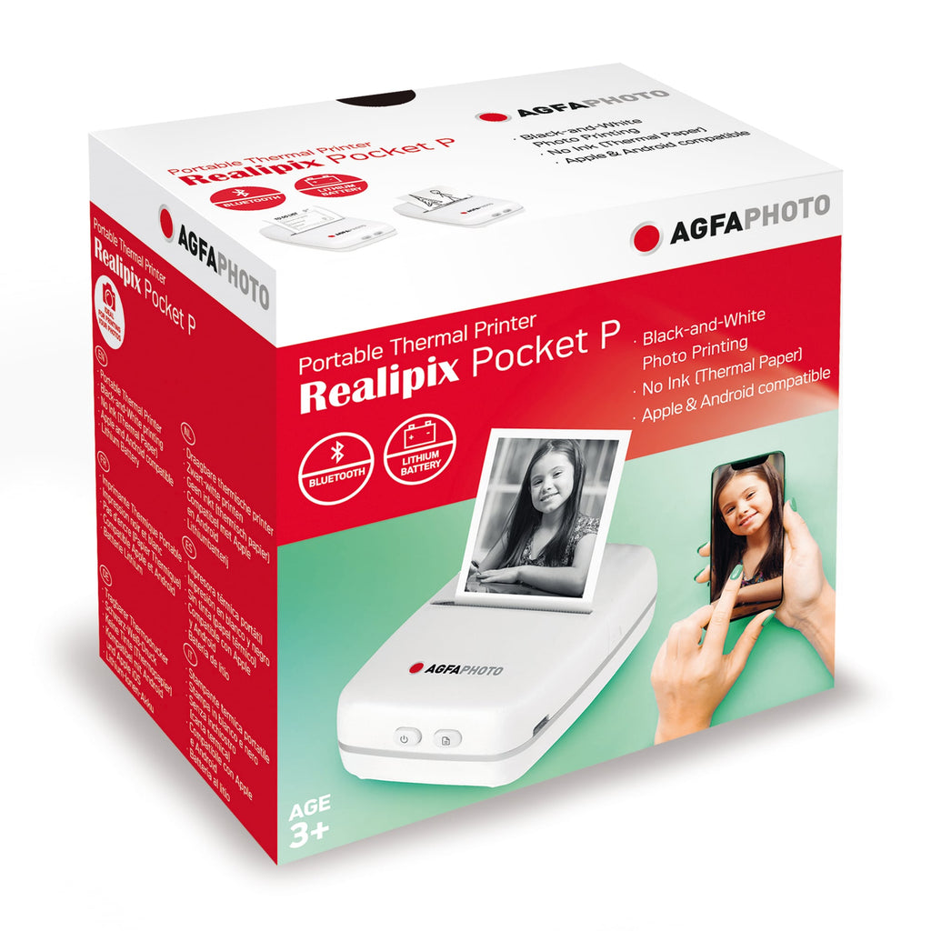 AgfaPhoto Realipix Pocket P Portable Black and White Thermal Printer ...